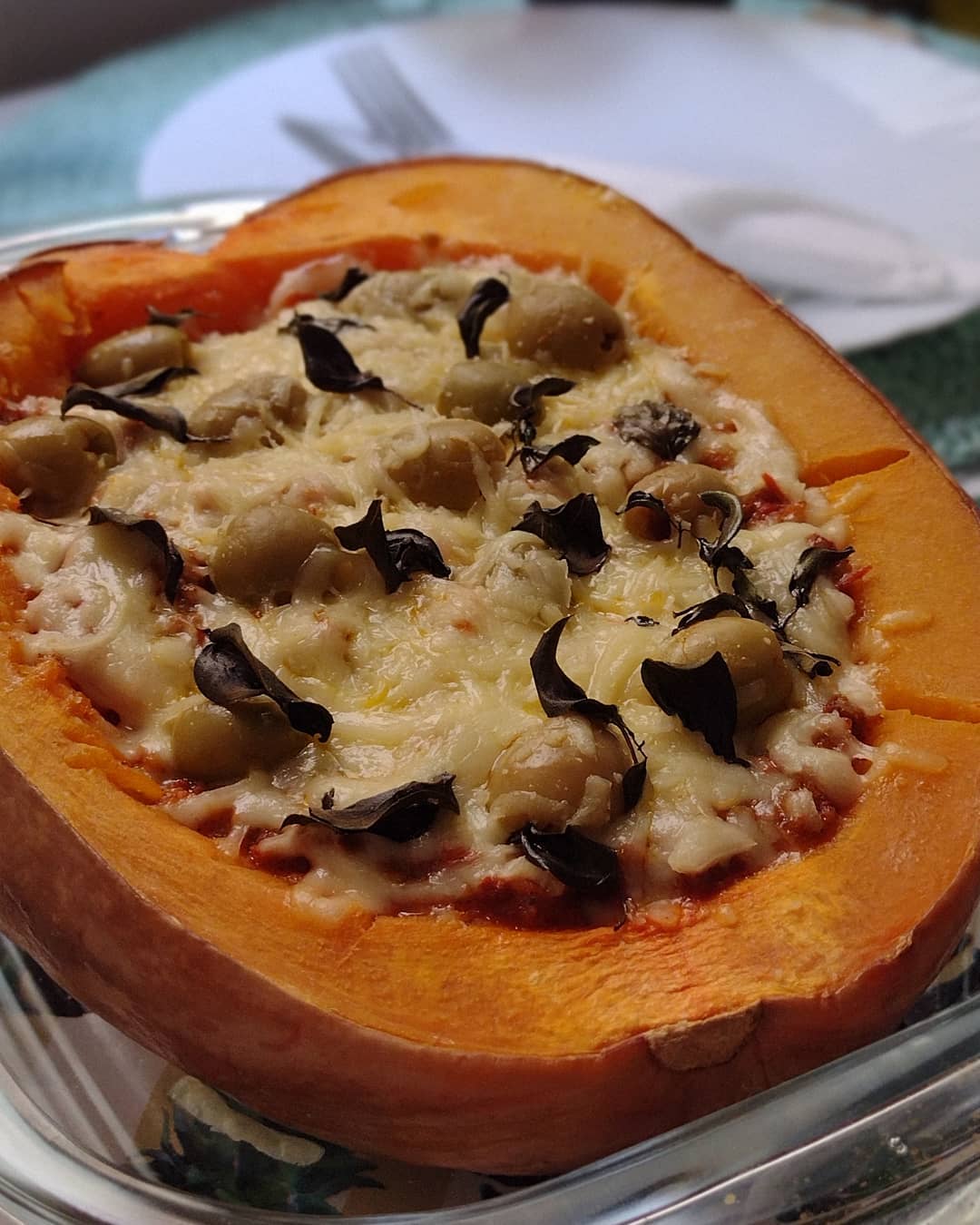 Abóbora recheada com carne moída - Receiteria
