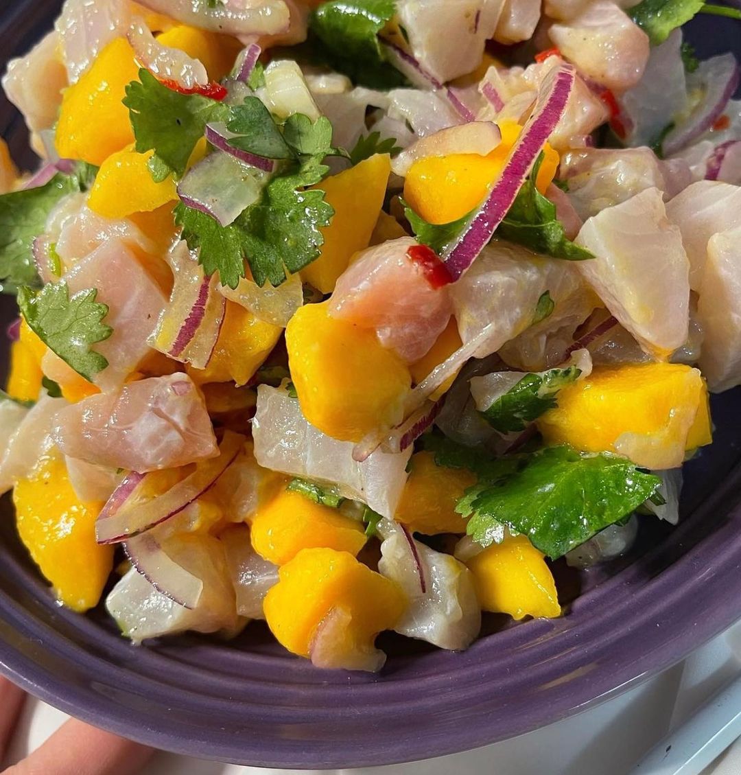Ceviche de tilápia com manga - Receiteria