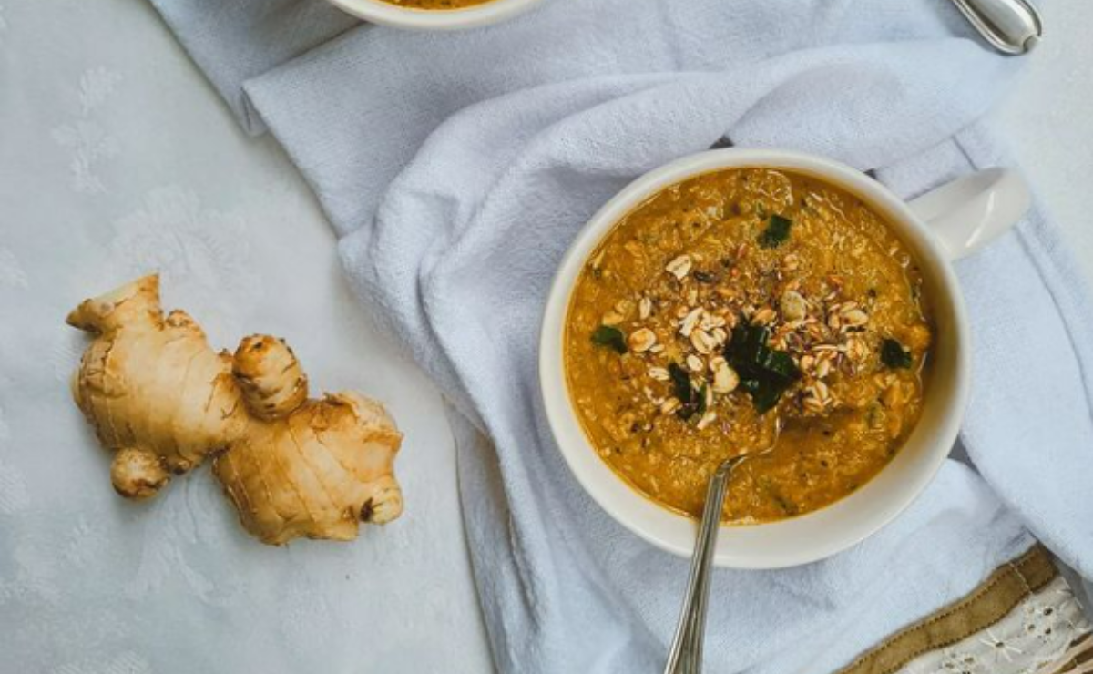 Creme de abóbora com gengibre e frango - Receiteria