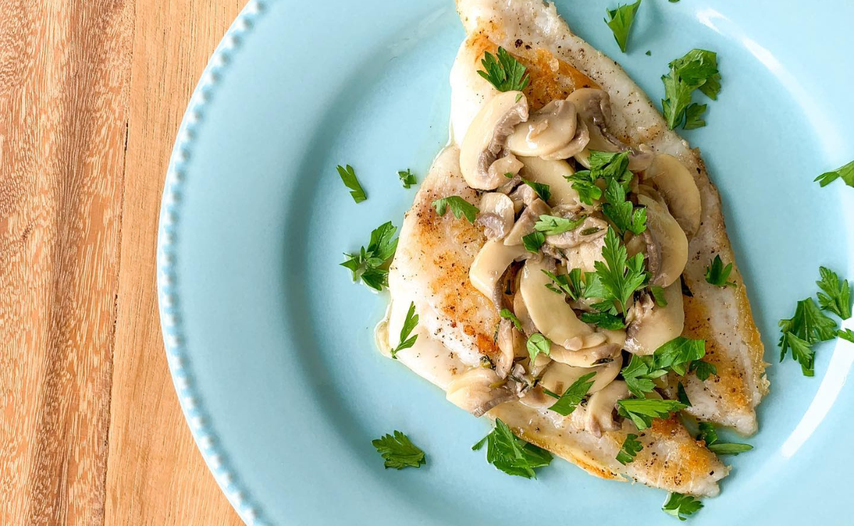 Filé de linguado ao molho de cogumelos - Receiteria