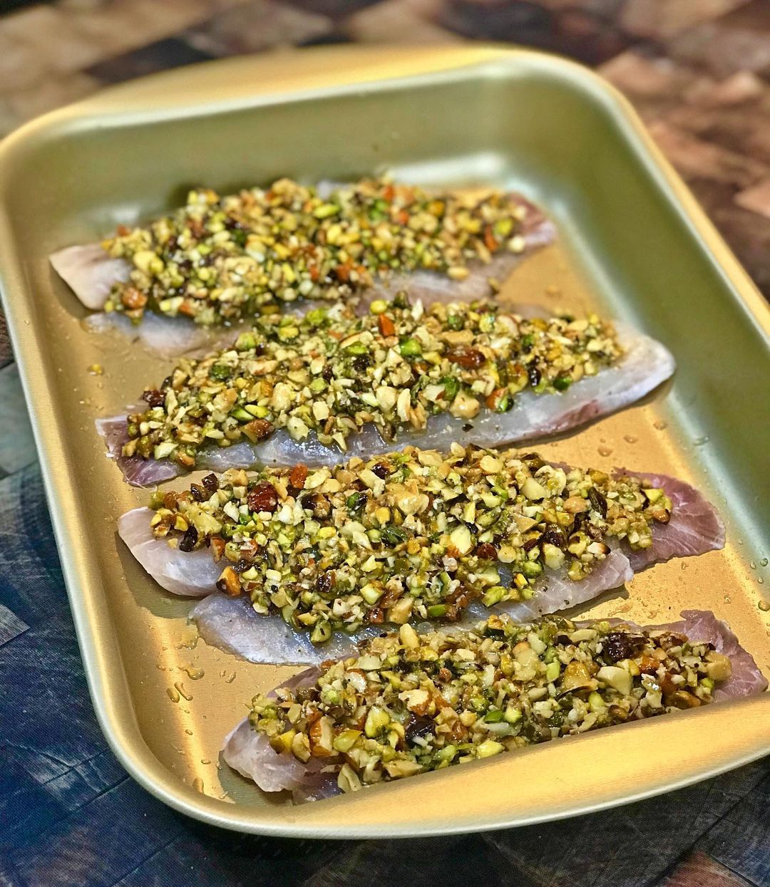 Filé de tilápia na crosta de castanhas - Receiteria