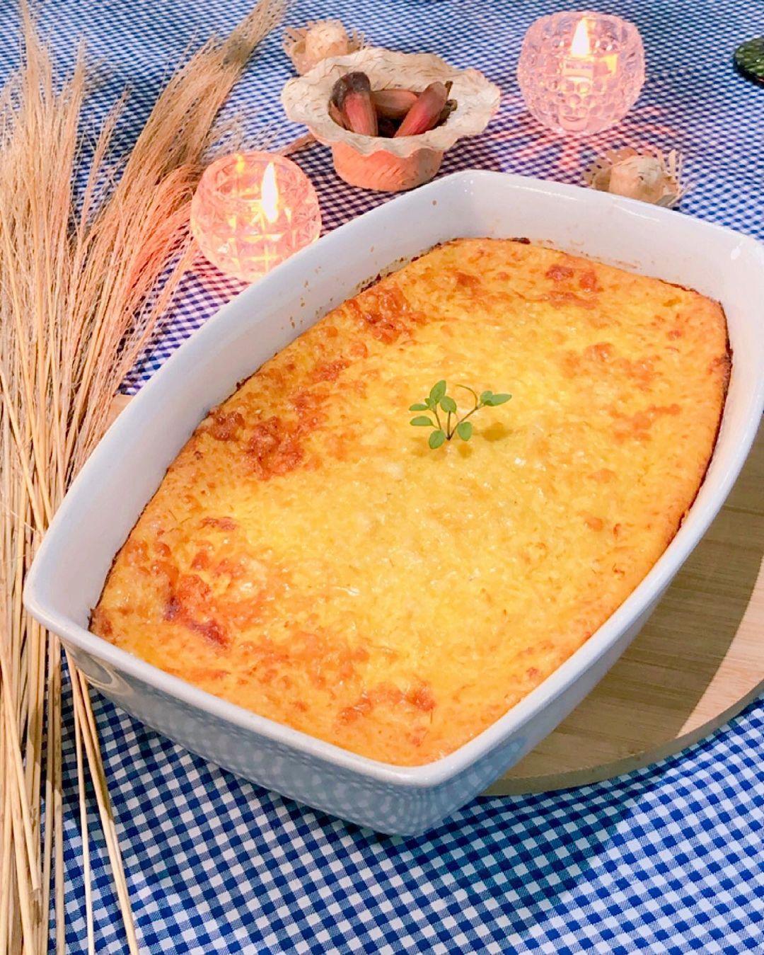 Pamonha salgada de forno recheada com frango e queijo - Receiteria