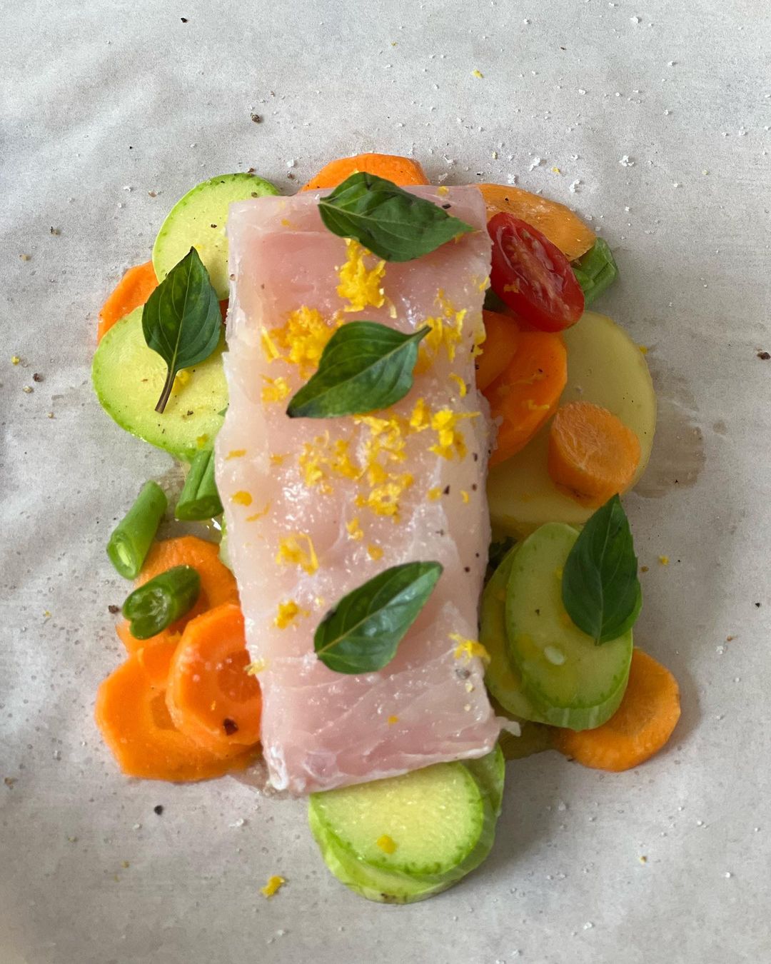 Peixe temperado no papilote - Receiteria