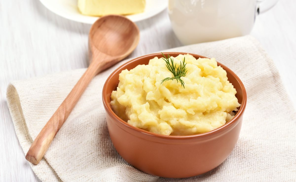 Purê de batata com creme de leite