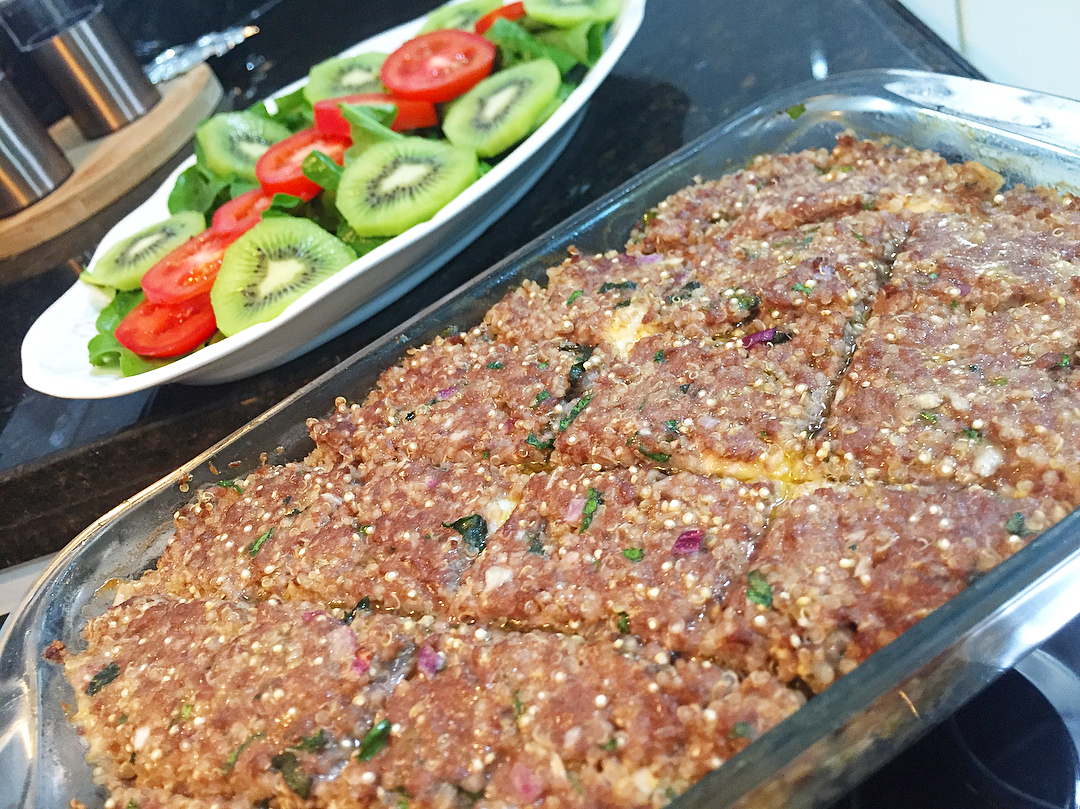 Quibe assado com quinoa e cream cheese - Receiteria