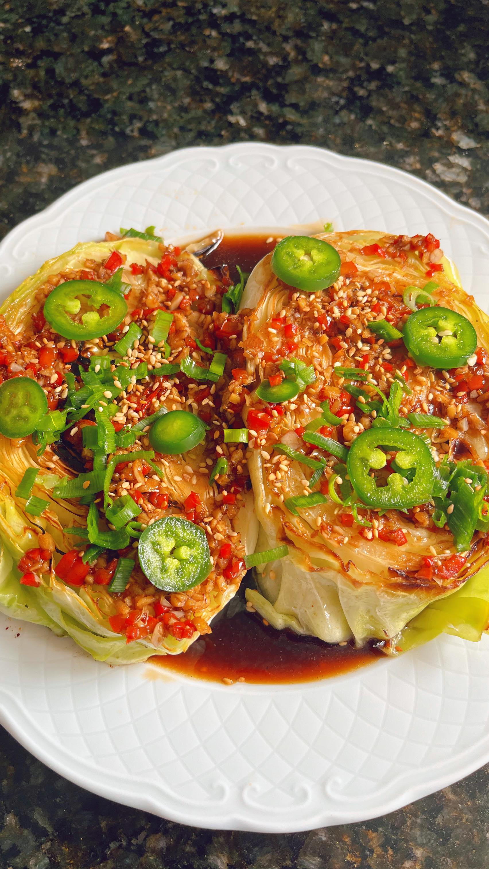 Repolho grelhado com molho chinês - Receiteria