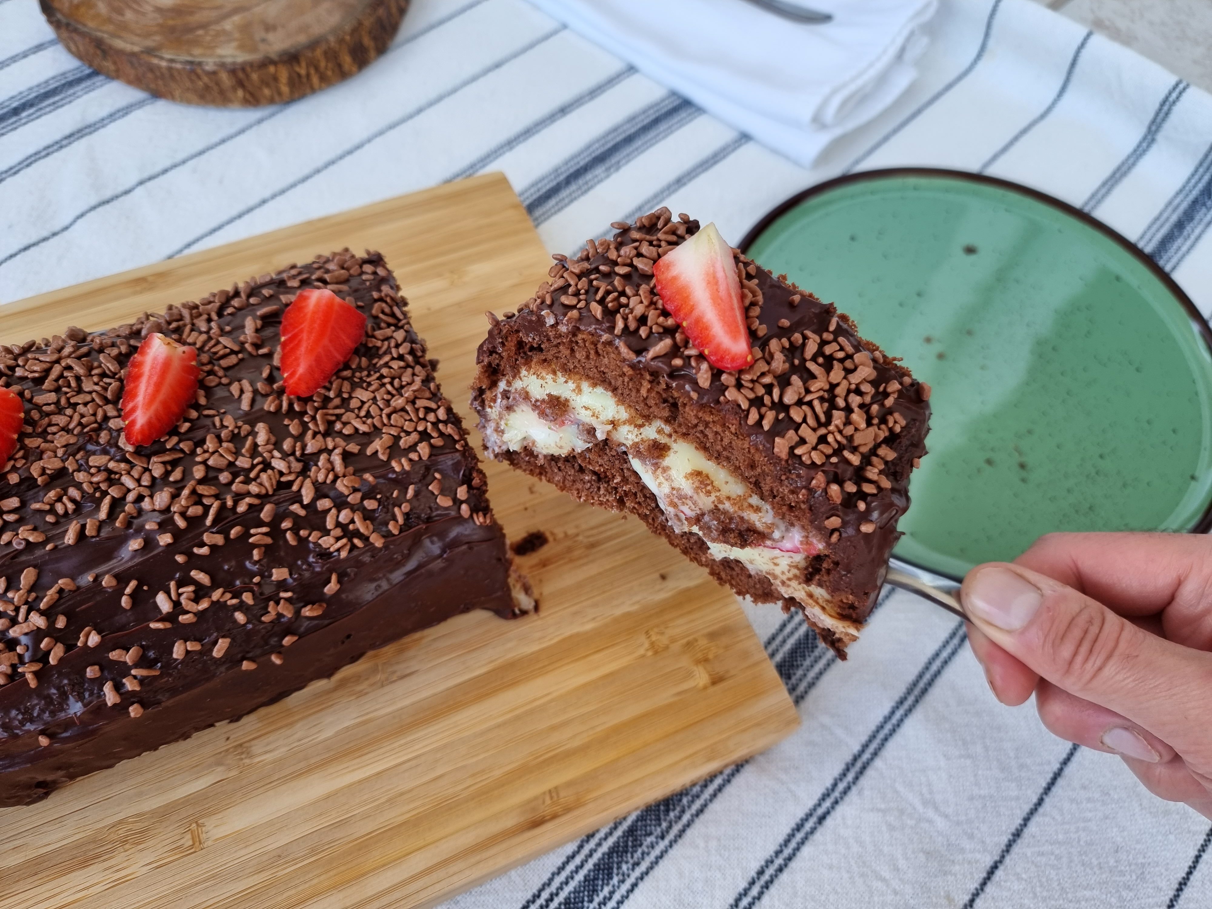 Rocambole de chocolate