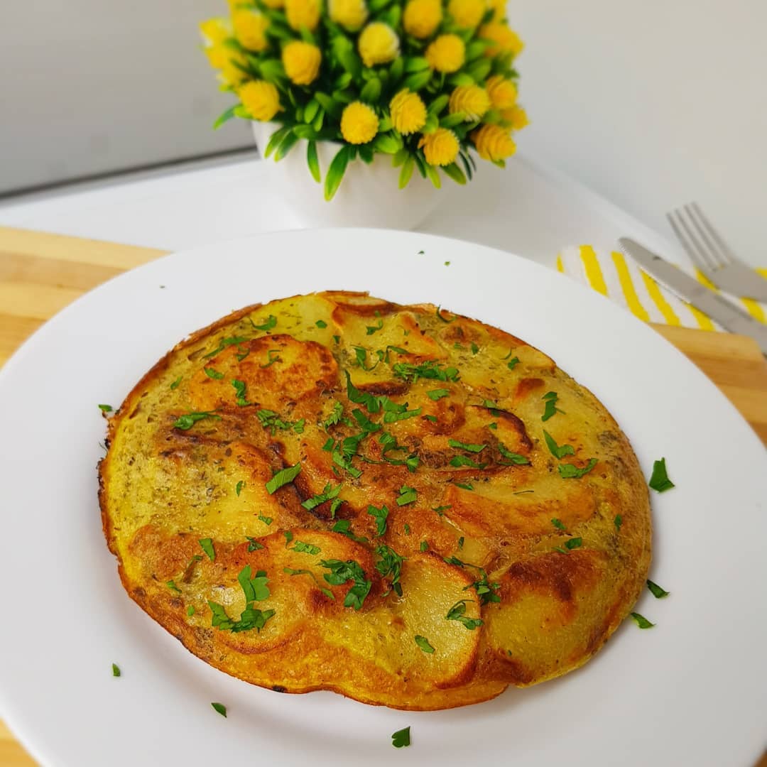 Tortilla espanhola com bacon - Receiteria